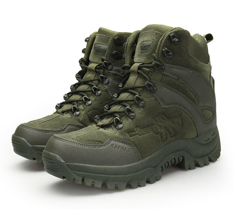 Men's Simple Sand Color High-top Hiking Boots – Explore Trails Beyond